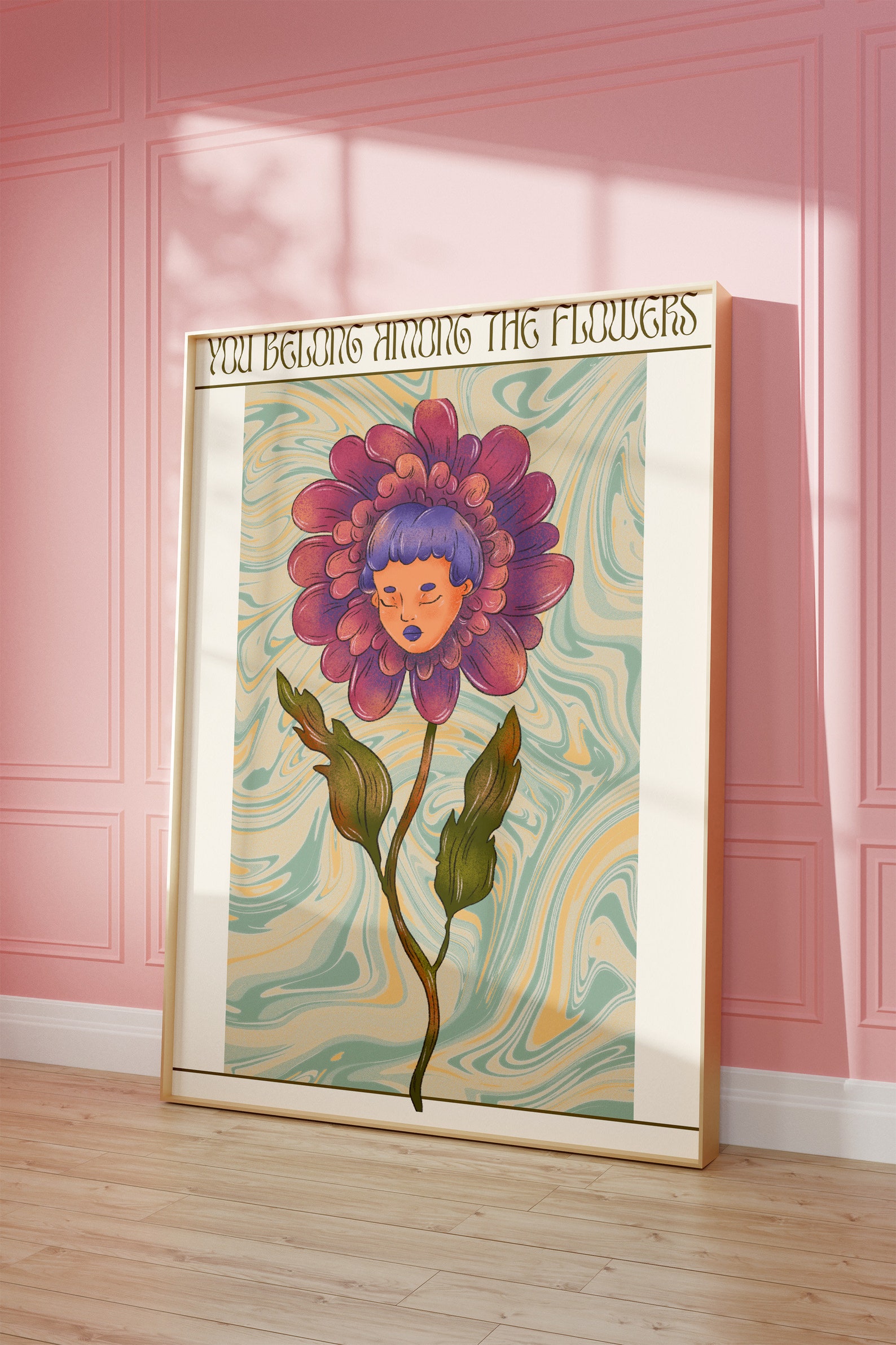 Boho Flower Wall Art | Divine Feminine Art for Hippie Goddess Room ...