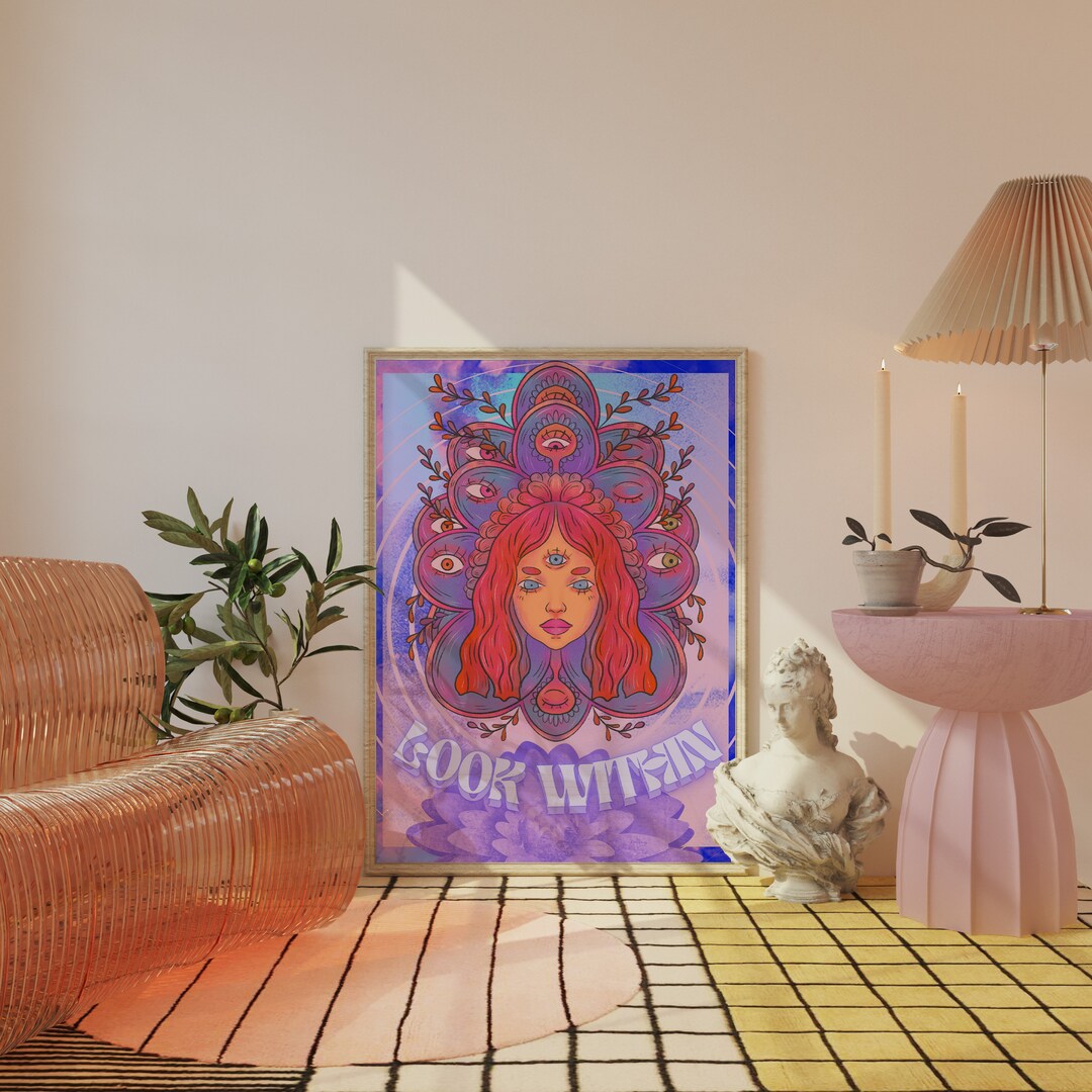 Colorful Hippie Apartment Gallery Wall Art | Maximalist Wall Art for ...