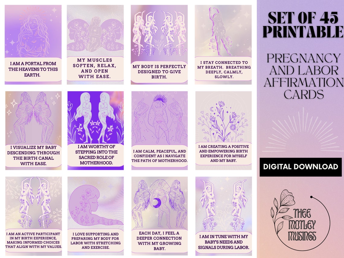 Empowering Affirmation Cards for Pregnancy and Labor | Pregnancy Gift ...