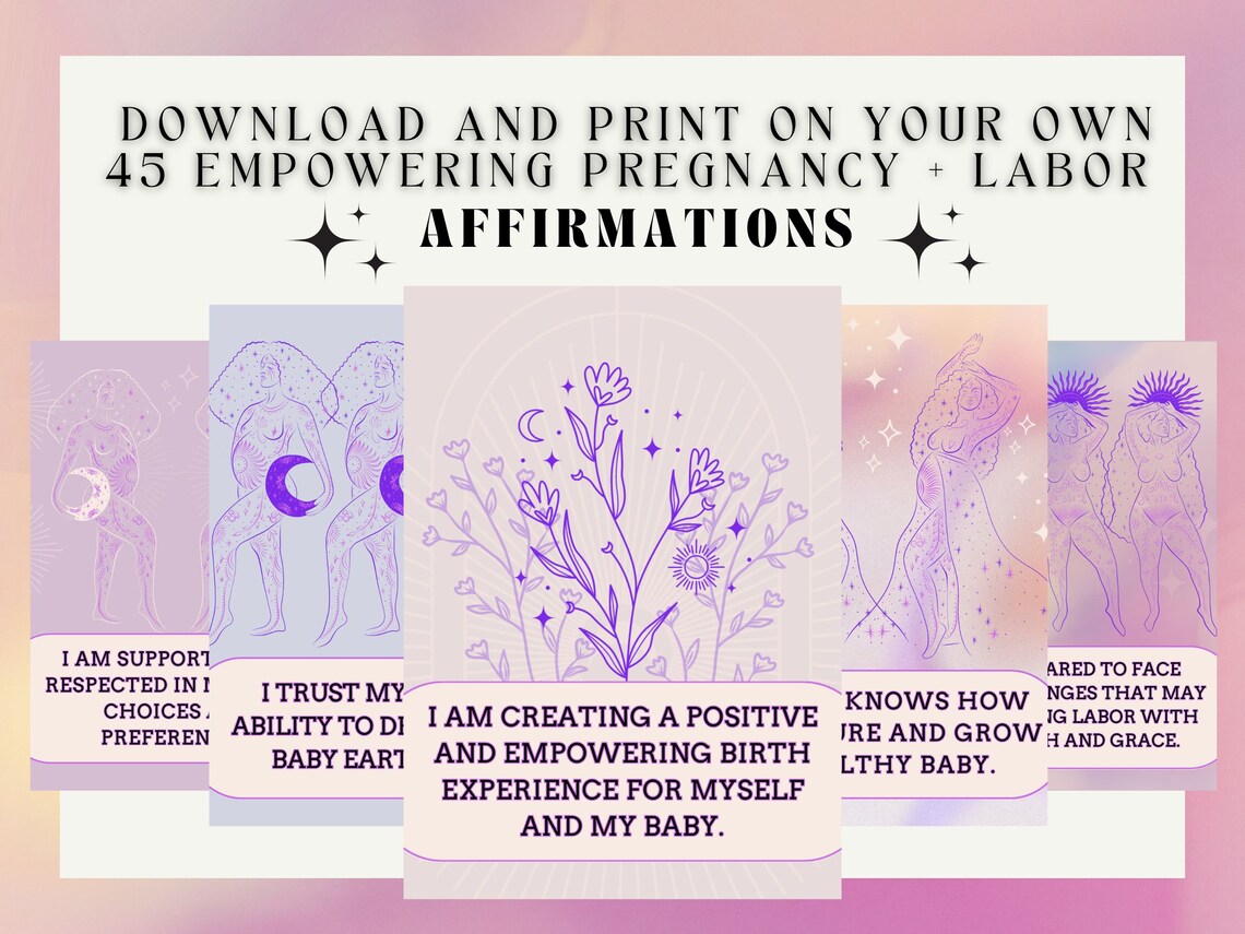 Empowering Affirmation Cards for Pregnancy and Labor | Pregnancy Gift ...