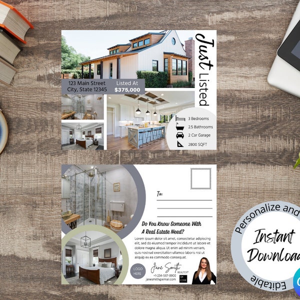 Postcard Template Canva - Etsy