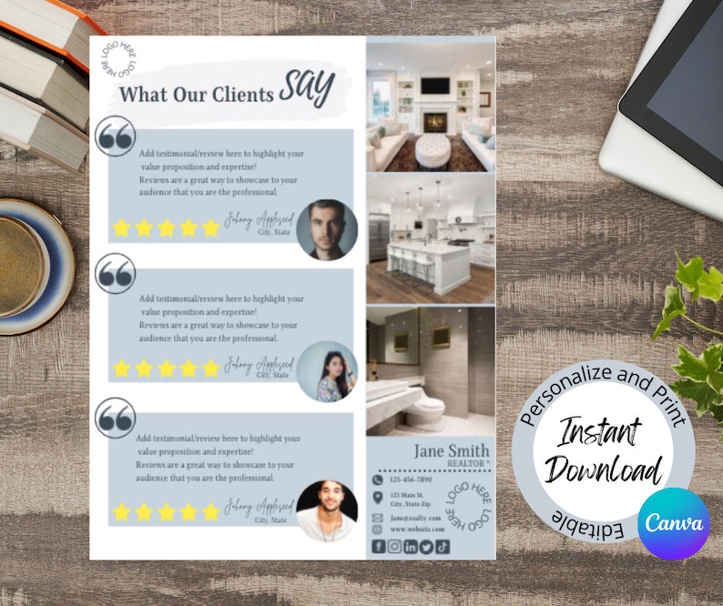 Client Review/testimonial Template Real Estate - Etsy