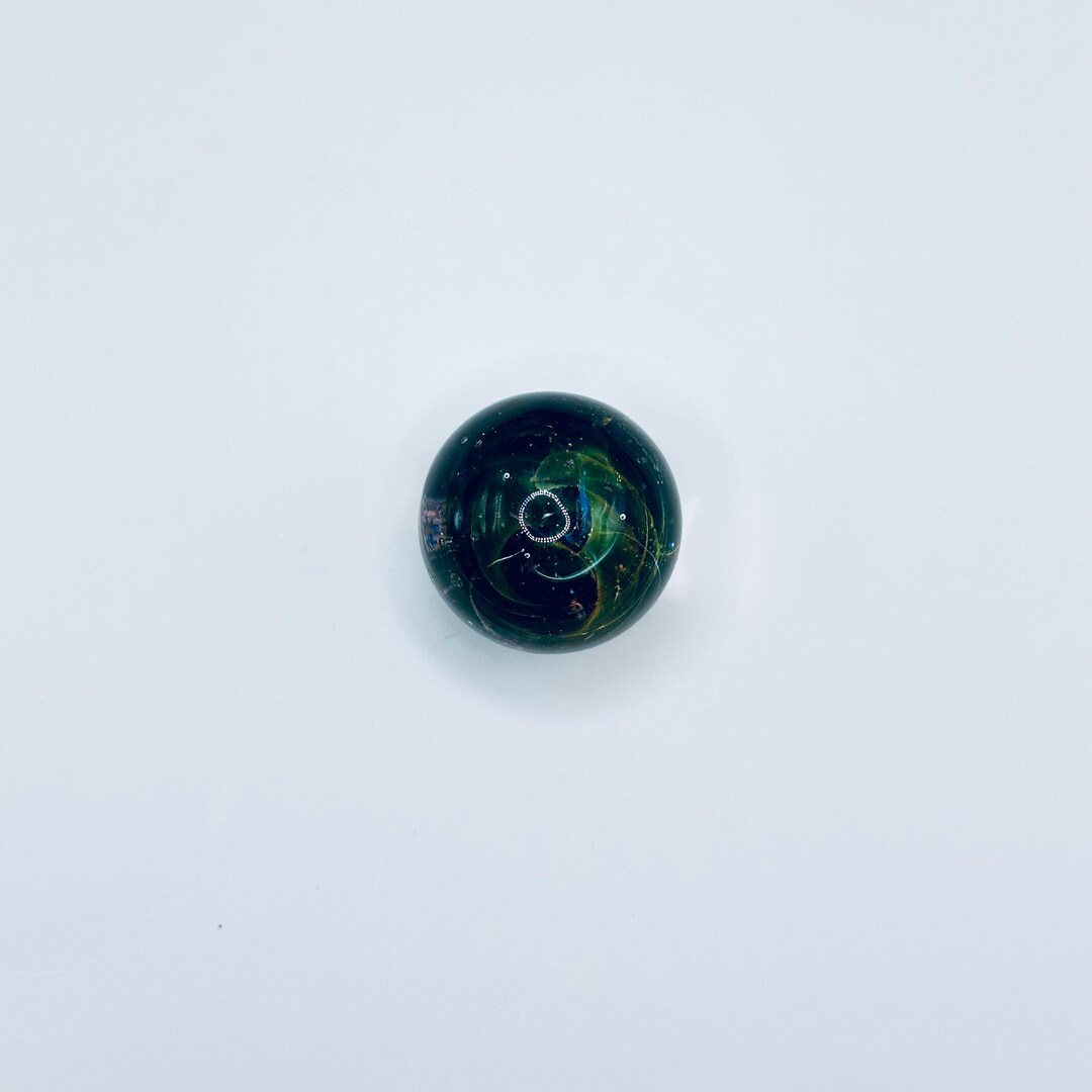 Glass Marble 1.0" - 3D 3D Red Wisp Deep Blue Galaxy Chaos - Gold Fumed ...