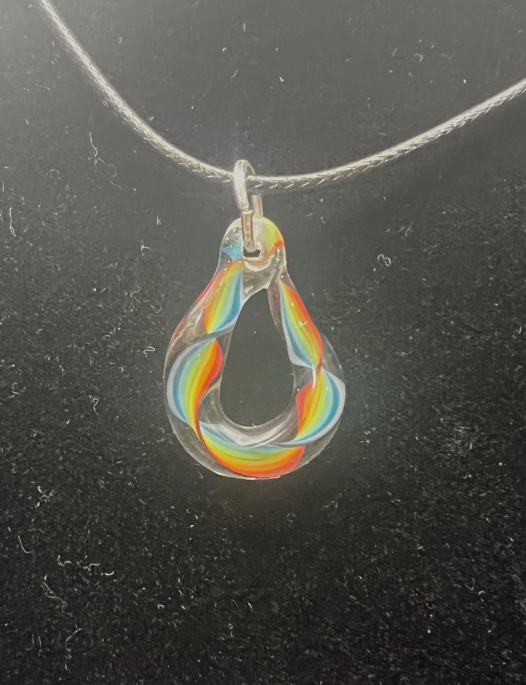 Hand Crafted Glass Rainbow Tear Drop Pendant - Etsy