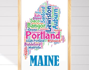 Maine Word Art - Etsy
