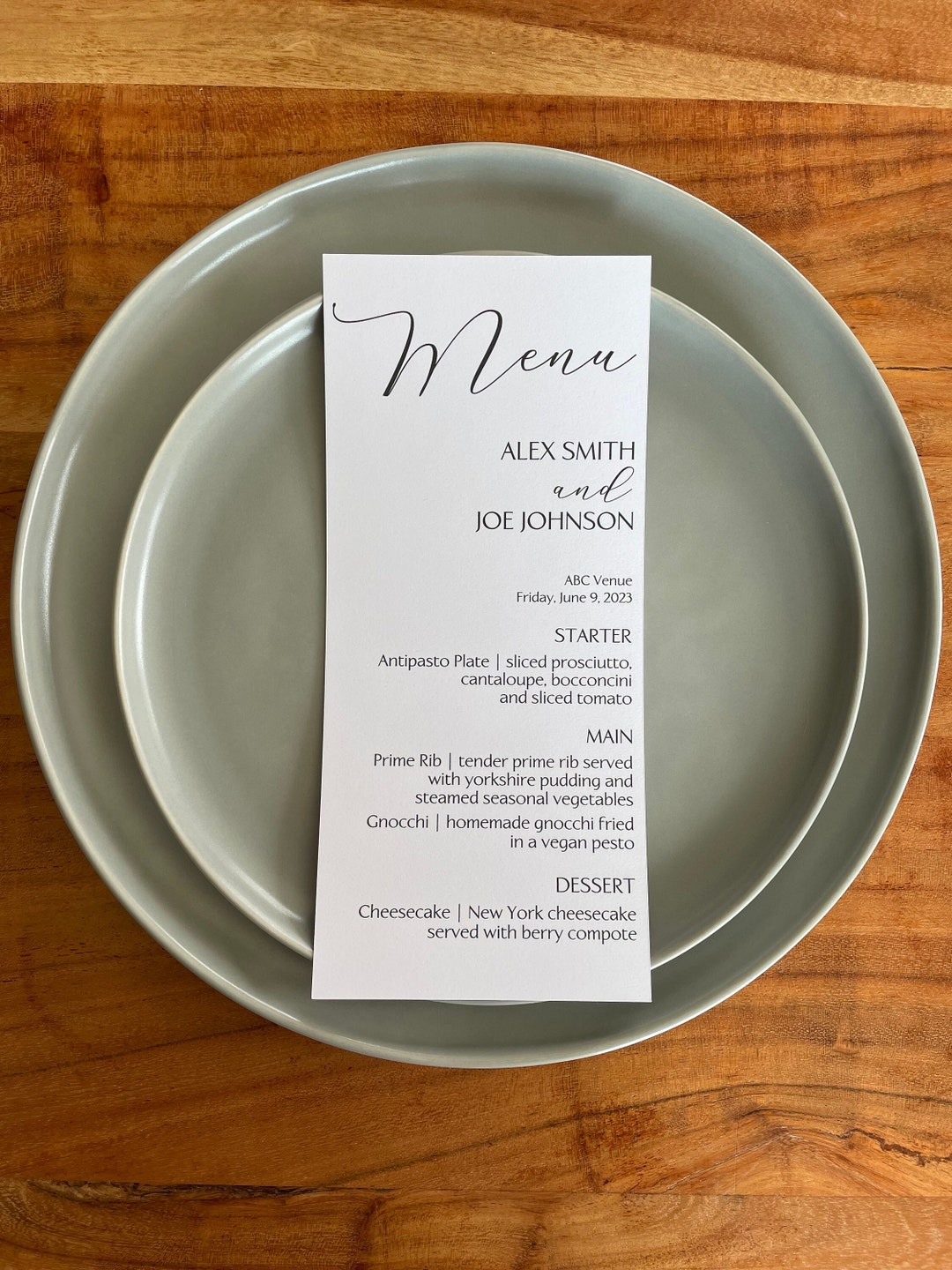 Wedding Menu, Minimalist Wedding Menu Card, Event Menu Card, Wedding ...