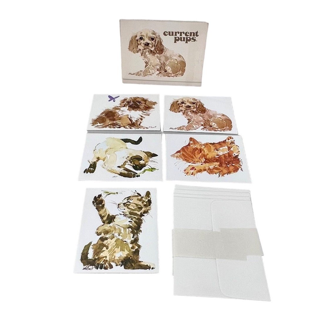 Vintage 1980s Current Pup Blank Note Cards Set of 5 W/ Envelopes Dog ...