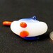 Vintage Art Glass Goose Bird Miniature Figurine Milk Glass W/ Orange ...