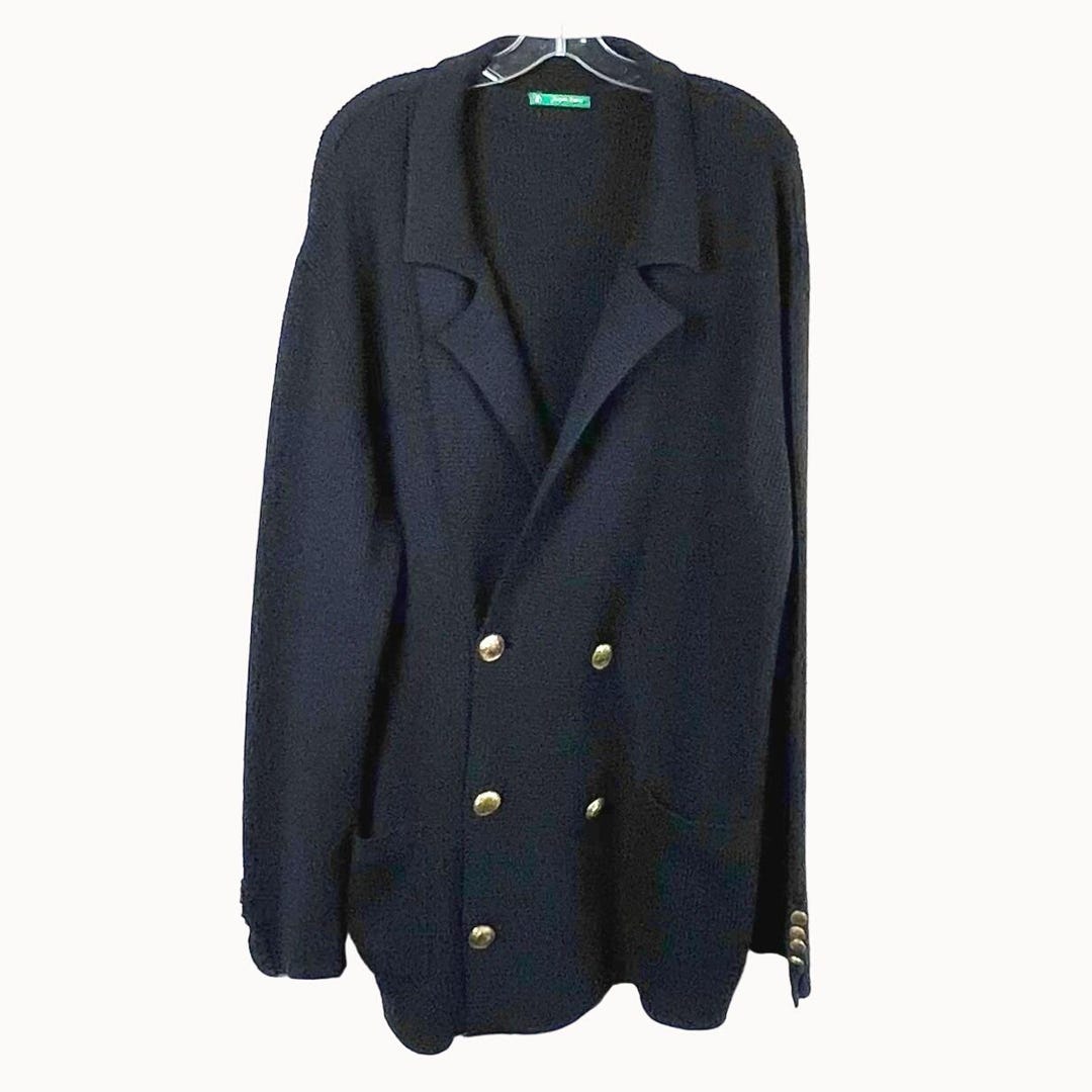 Vntg Jacques David Mens Double-breasted Cardigan Sweater Gold Buttons ...