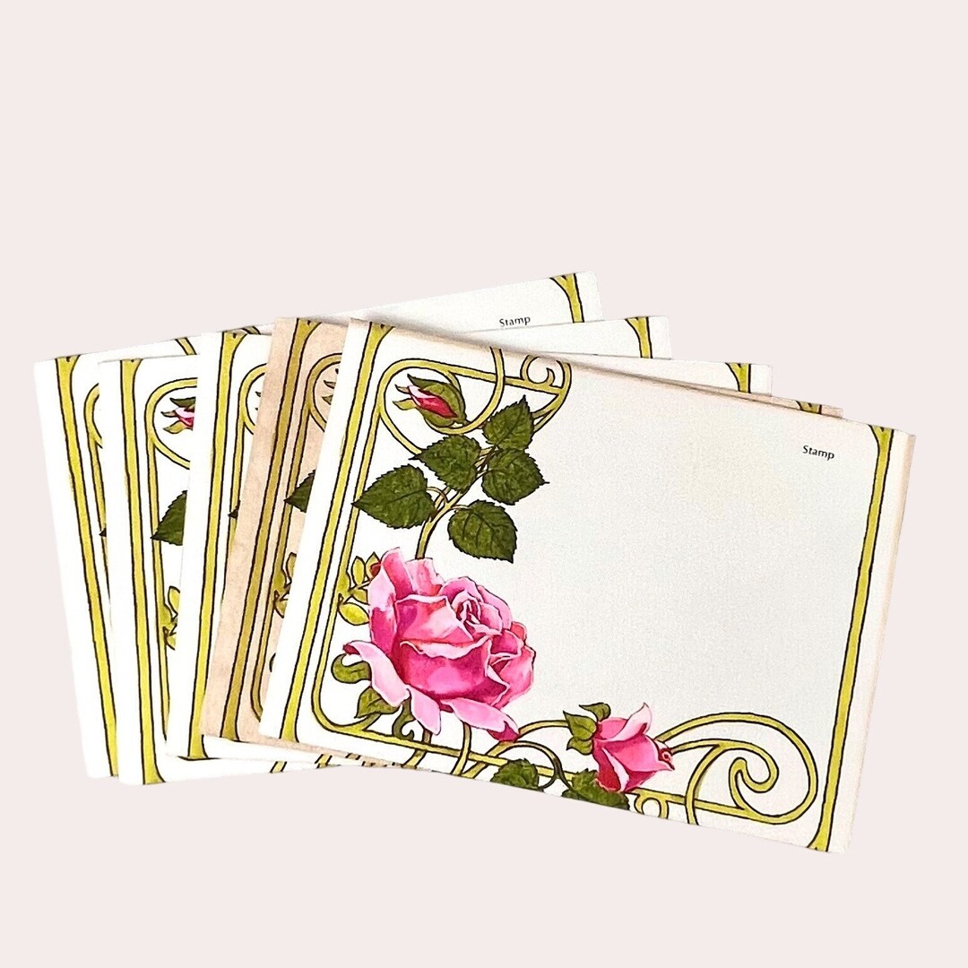 Vintage 1970's Floral Tri-fold Postcards Set of 5 Place for Stamp 6.5 X ...