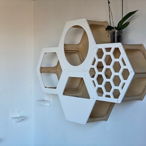 Set of Hexagon Cat Shelfs Included Steps, Cat Furniture , Cat House ...
