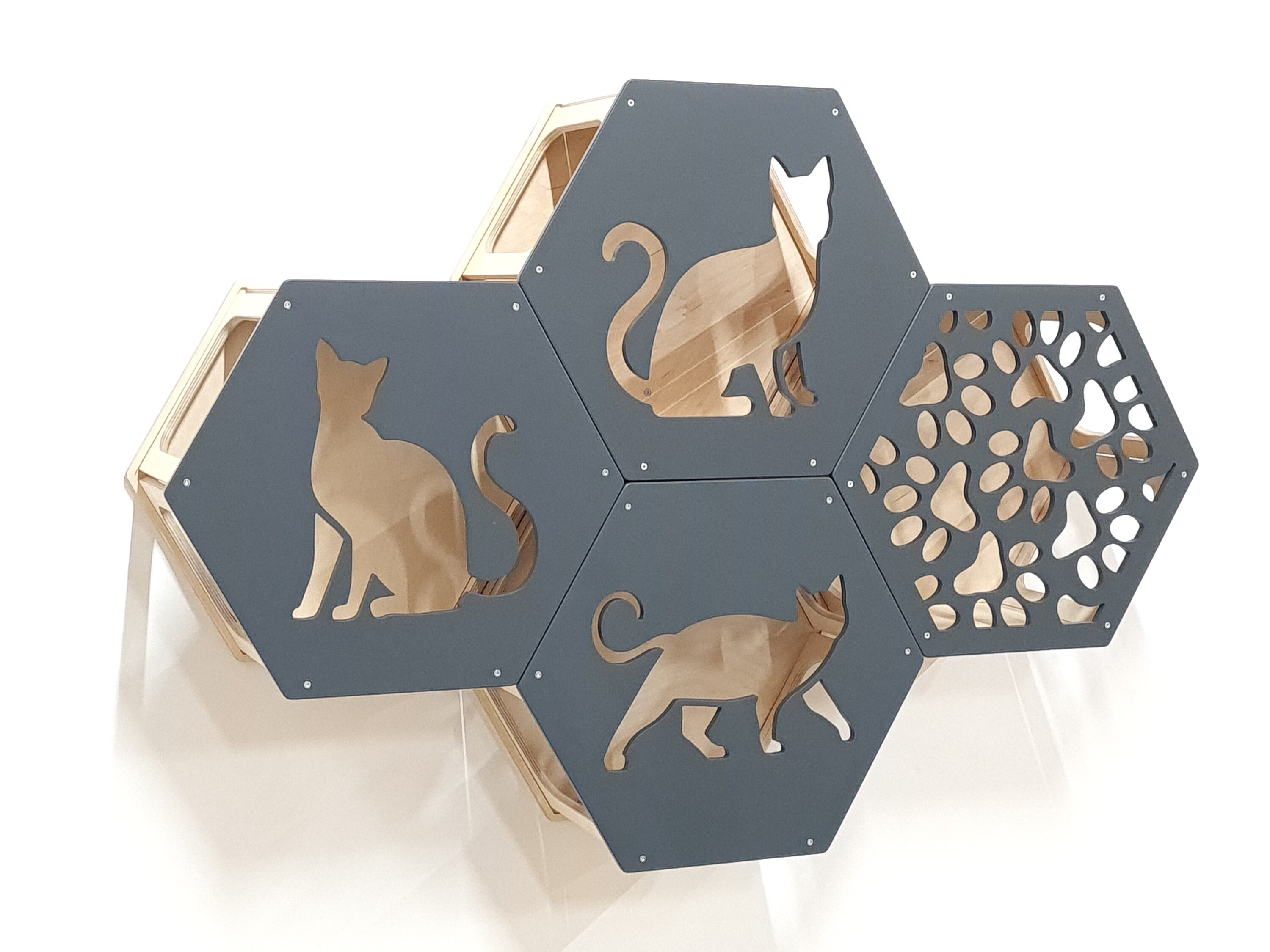 Set of Hexagon Cat Shelfs, Cat Furniture , Cat House,cat Hexagon ...