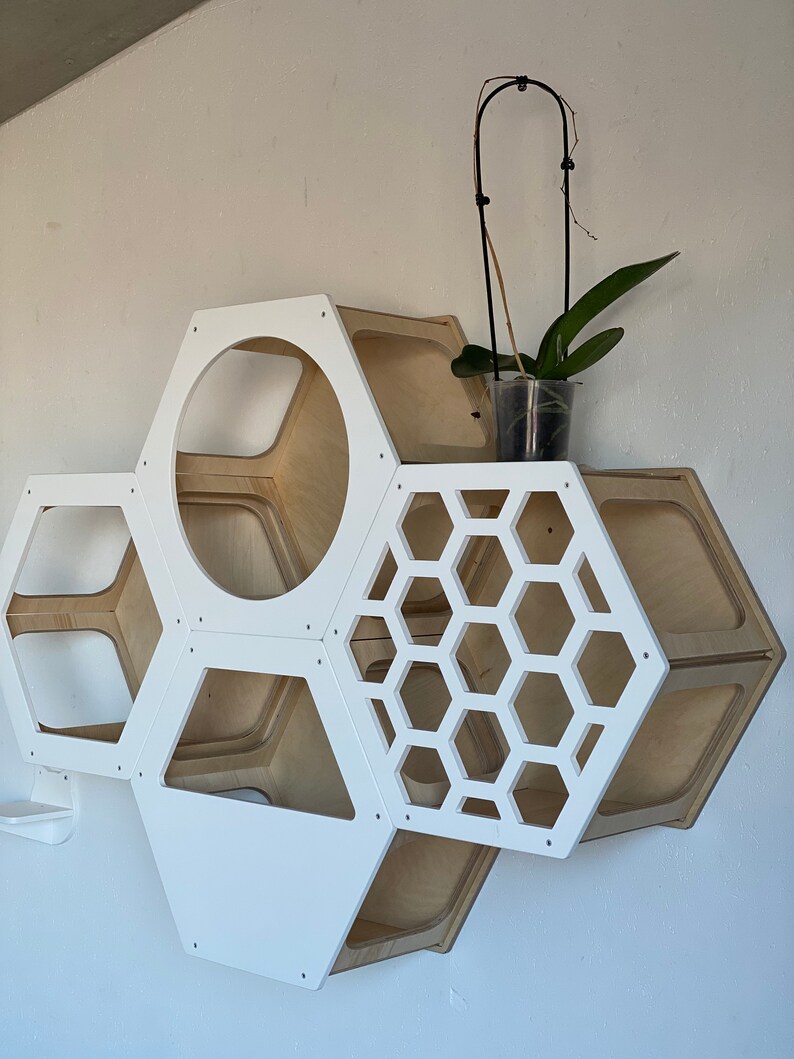 Set of Hexagon Cat Shelfs Included Steps Cat Furniture Cat - Etsy