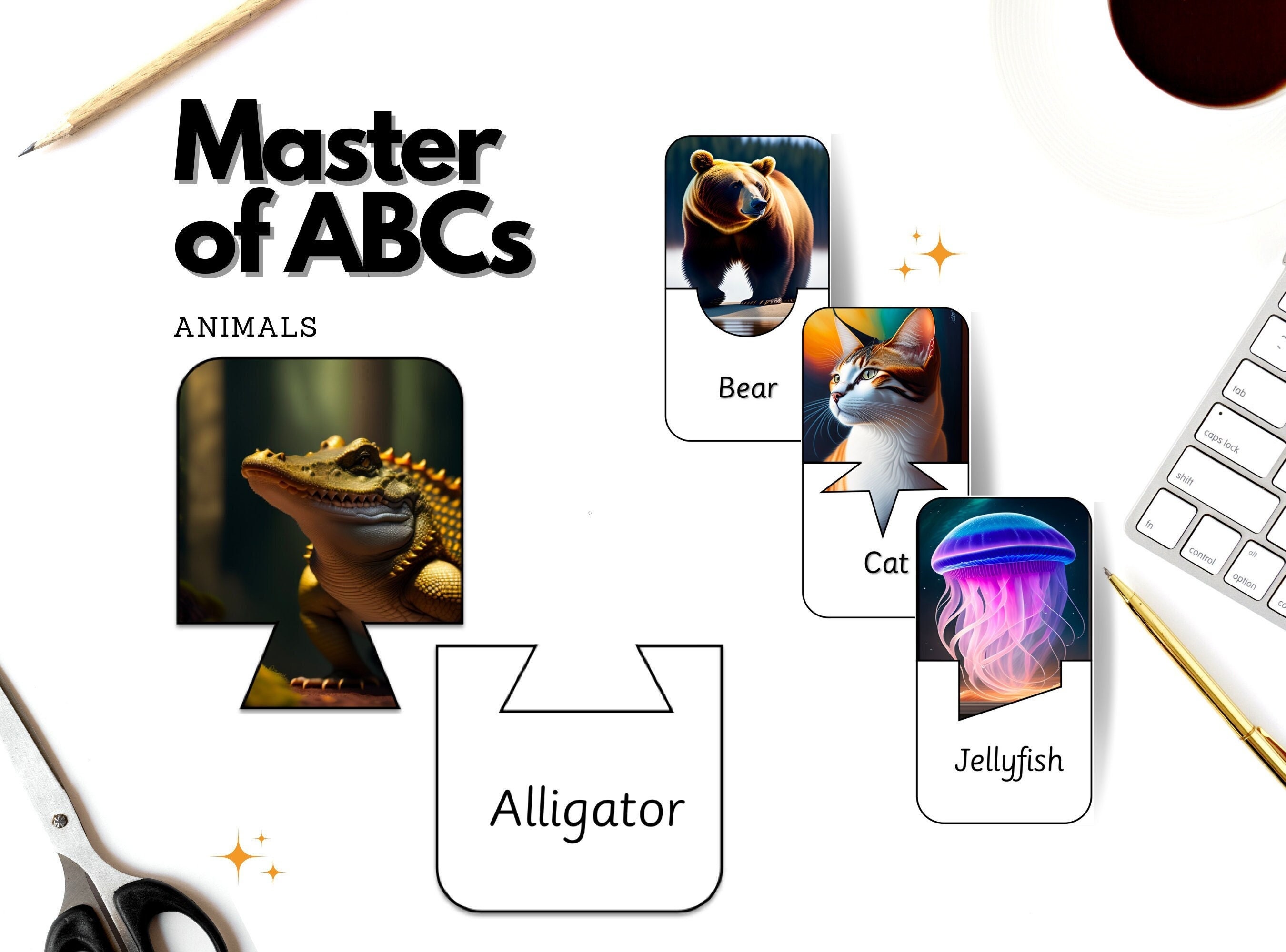 Master of Abcs Animal matching Puzzle,symmetry Puzzle,toddler Preschool ...