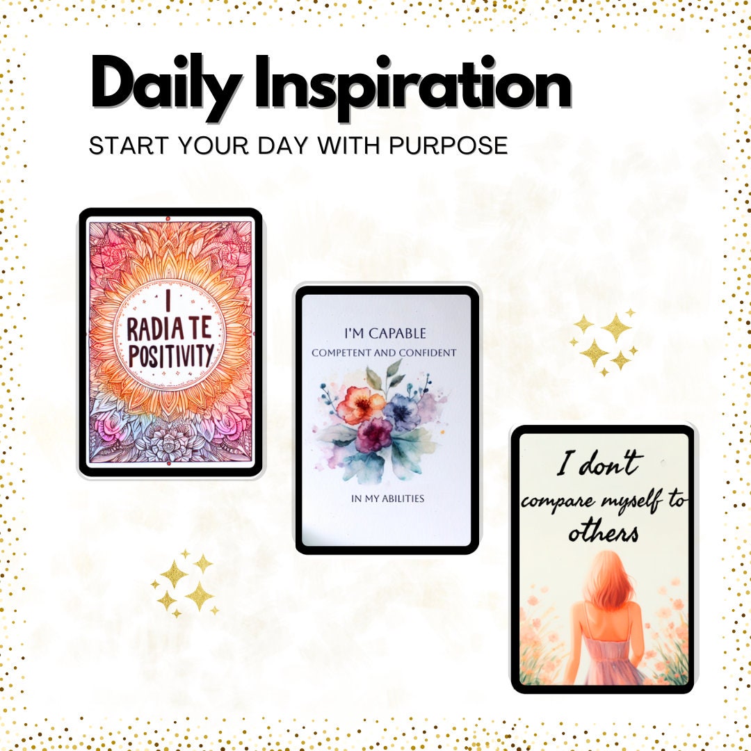 Positive Affirmations for Women Cards, Inspirational Quote Flash Cards ...