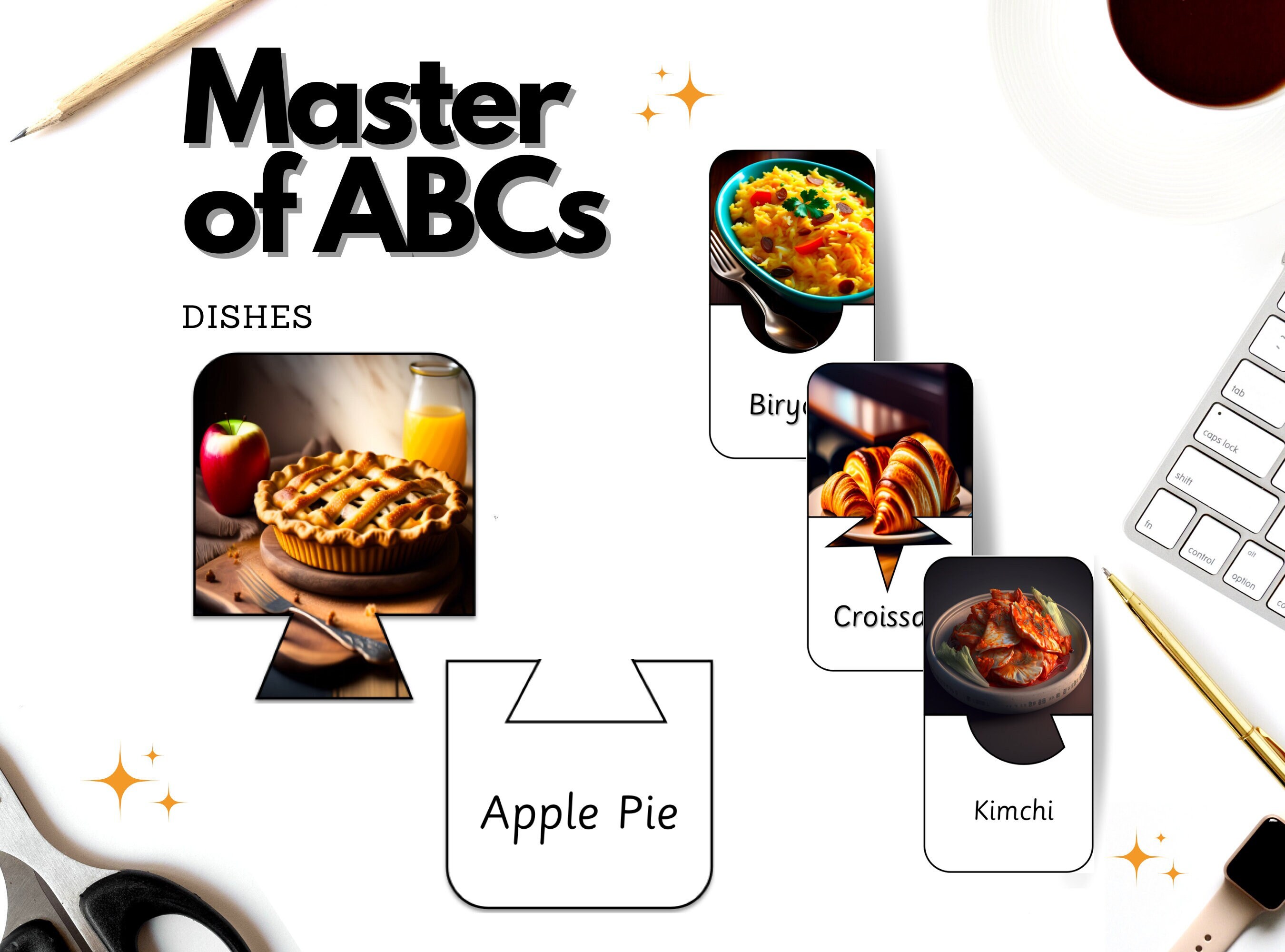 Master of Abcs Dishes matching Puzzle,symmetry Puzzle,preschool ...