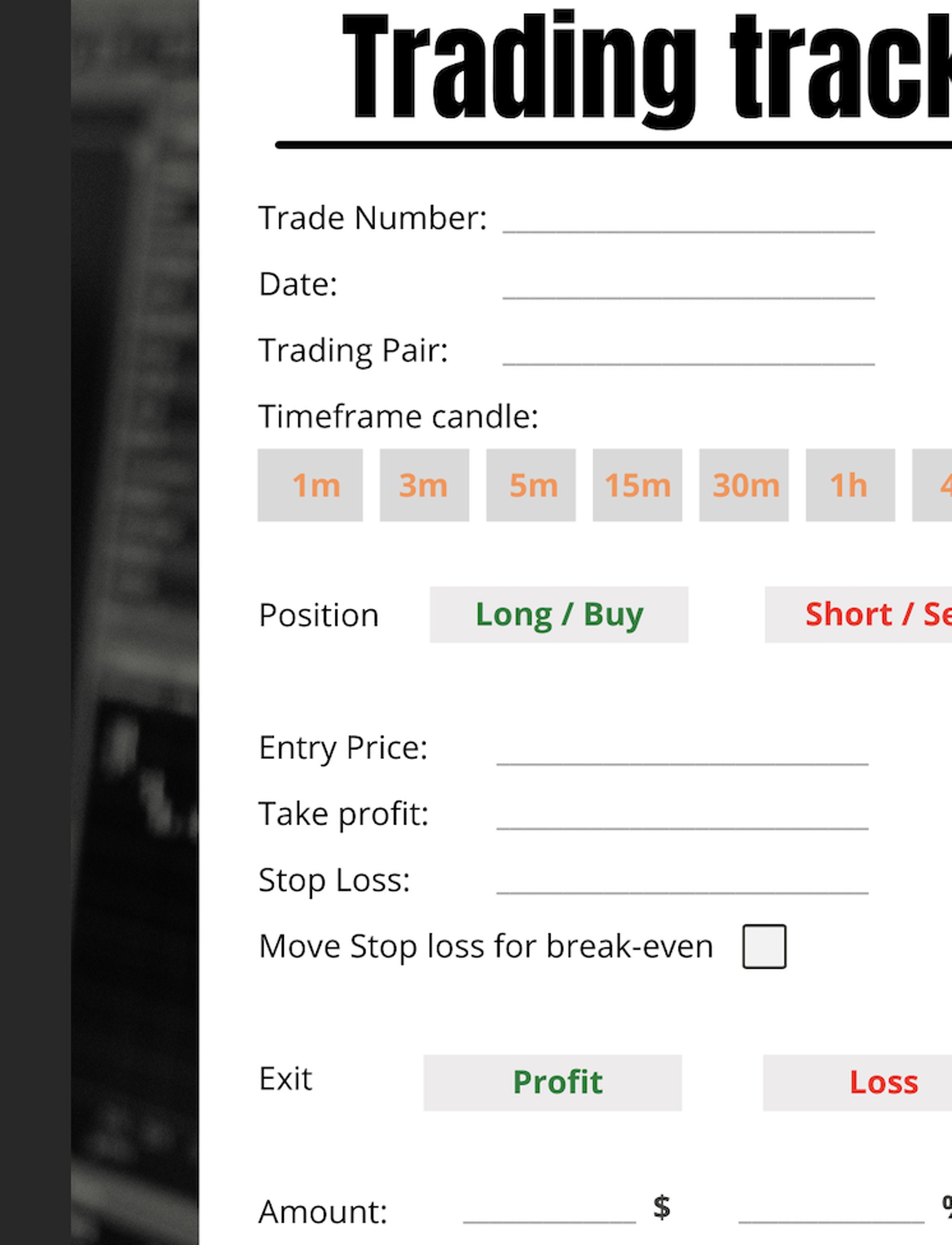Daytrader Planner | Trading Planner | Bitcoin Planner| Financial ...