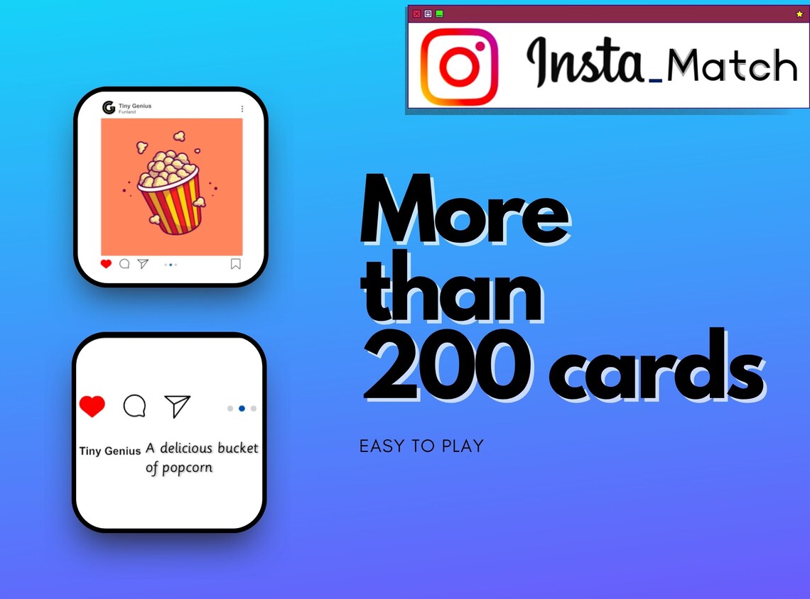 Insta_match 200 ESL Memory Matching Cards Game Teaching - Etsy