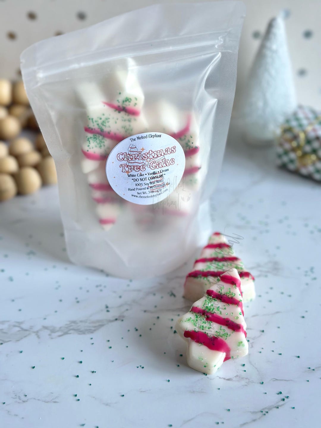 Christmas Cake Wax Melts, Christmas Tree Shaped Wax Melt, Food Wax ...