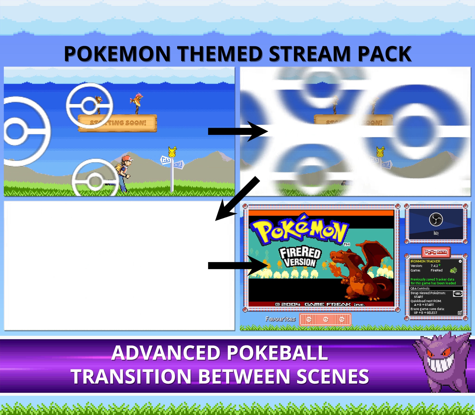 Animated Pokemon Themed Stream Pack • 10 Mix & Match Alerts • Stinger ...