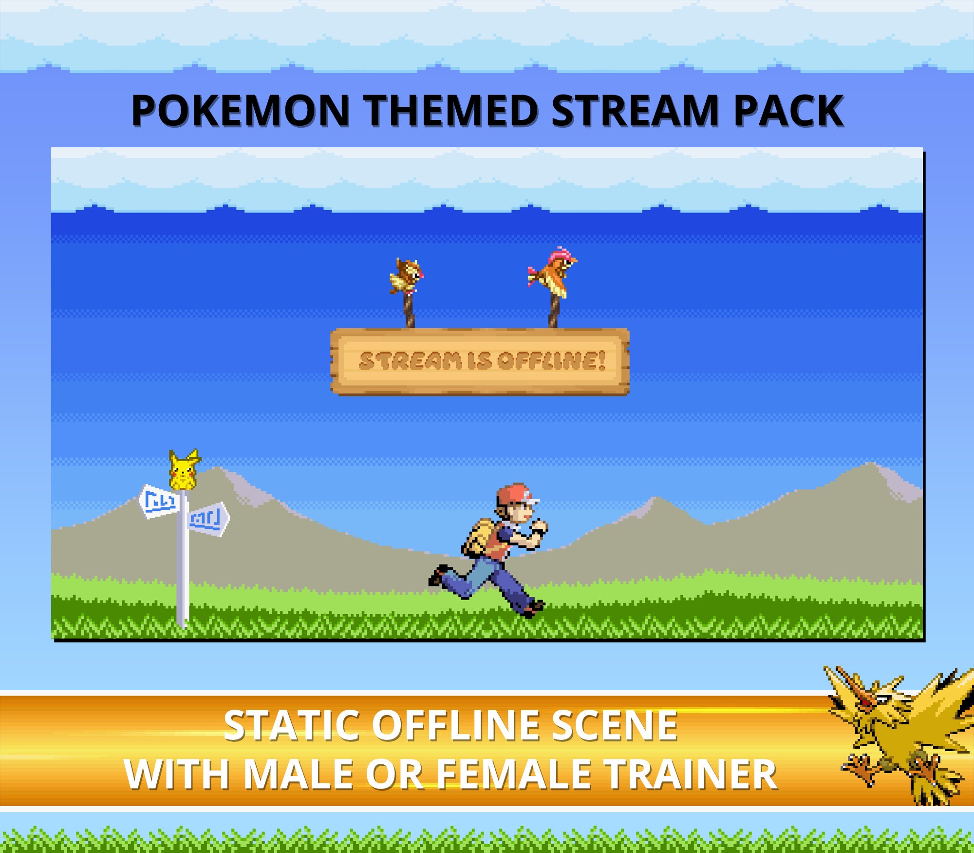 Animated Pokemon Themed Stream Pack • 10 Mix & Match Alerts • Stinger ...