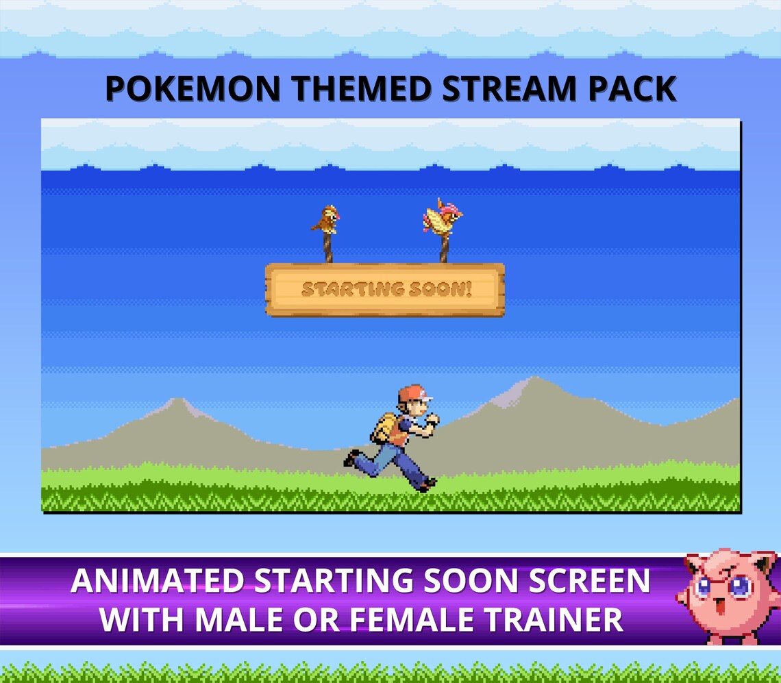 Animated Pokemon Themed Stream Pack • 10 Mix & Match Alerts • Stinger ...