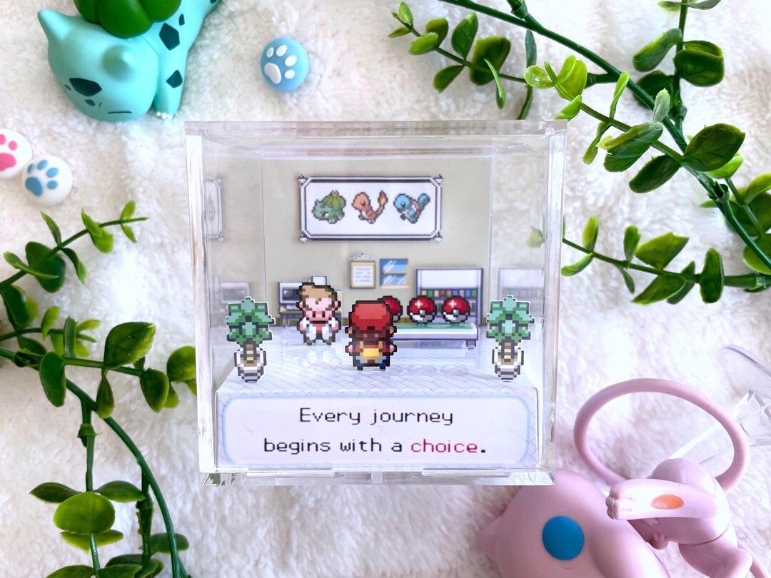 Pokemon Professor Oaks Lab 3D Diorama Cube/shadow Box Pokemon Firered ...