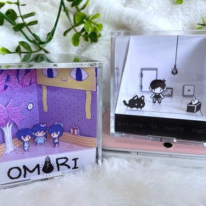 Omori 3D Cube Diorama/shadow Box Welcome to White Space Mewo - Etsy