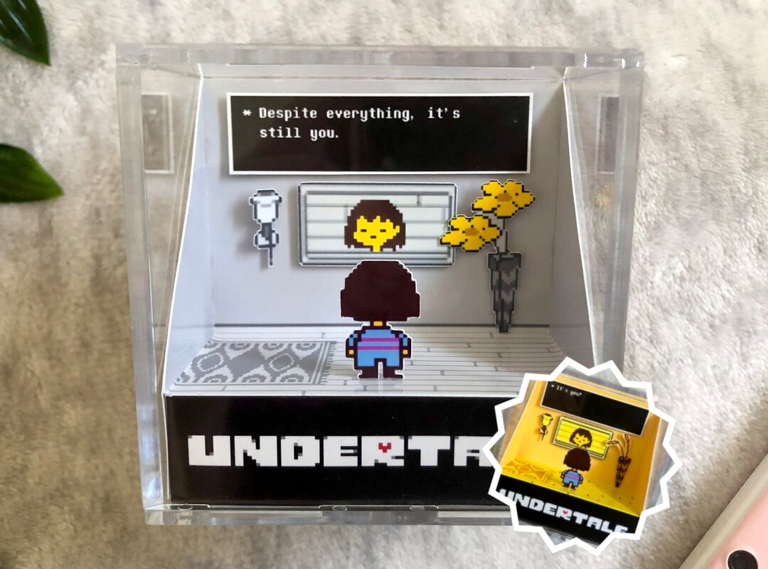 Undertale Double Sided 3D Diorama Cube Frisk Sans Despite Everything ...