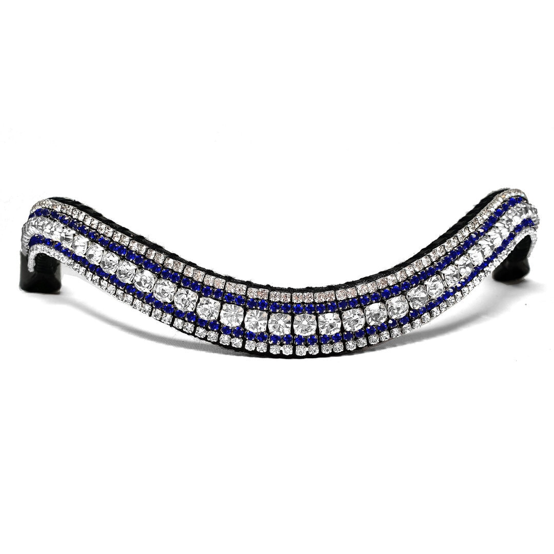 Browband Crystal & Blue, Horse Browband, Bling Browband, Rhinestone ...