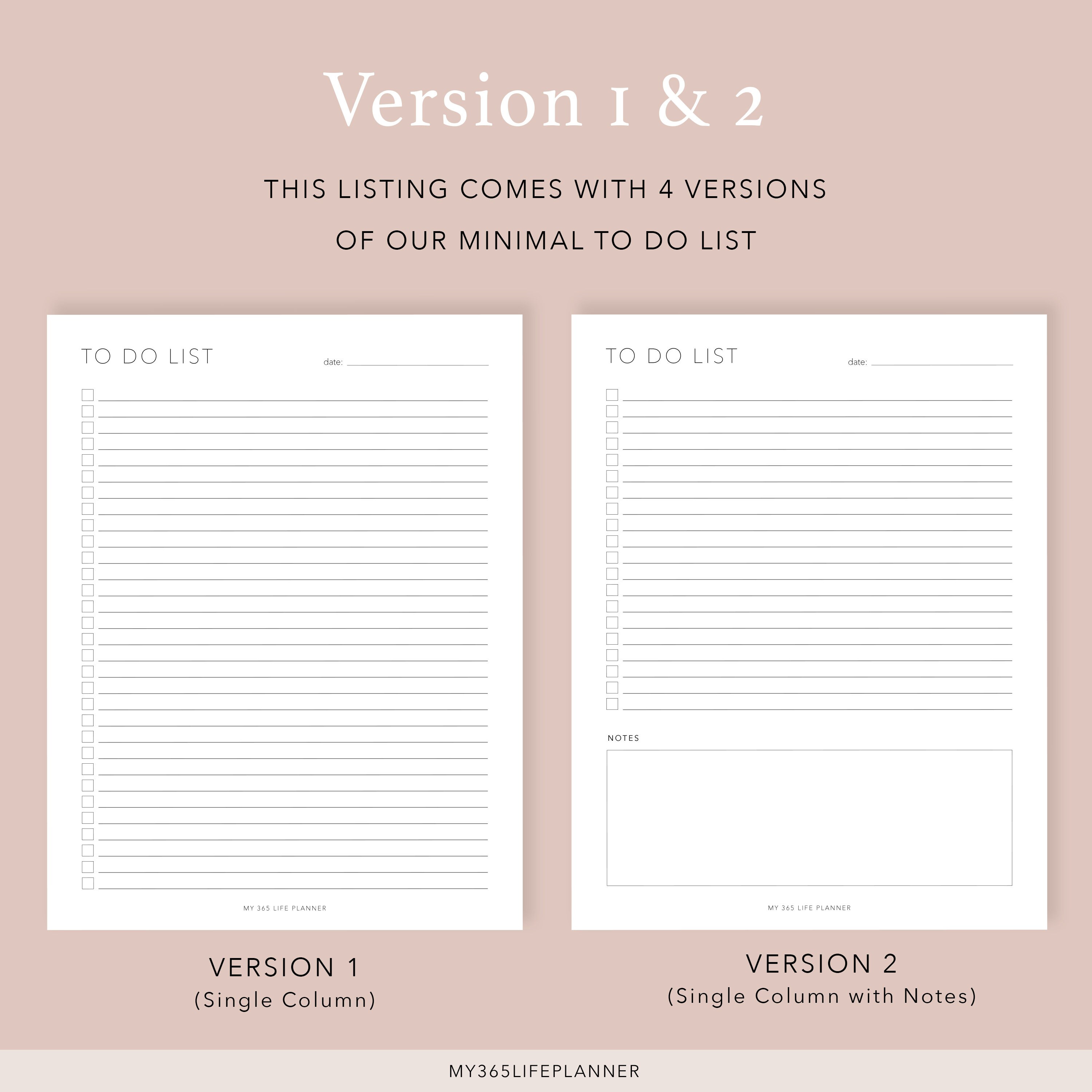 Minimal to Do List Printable and Fillable PDF Daily to Do - Etsy Canada