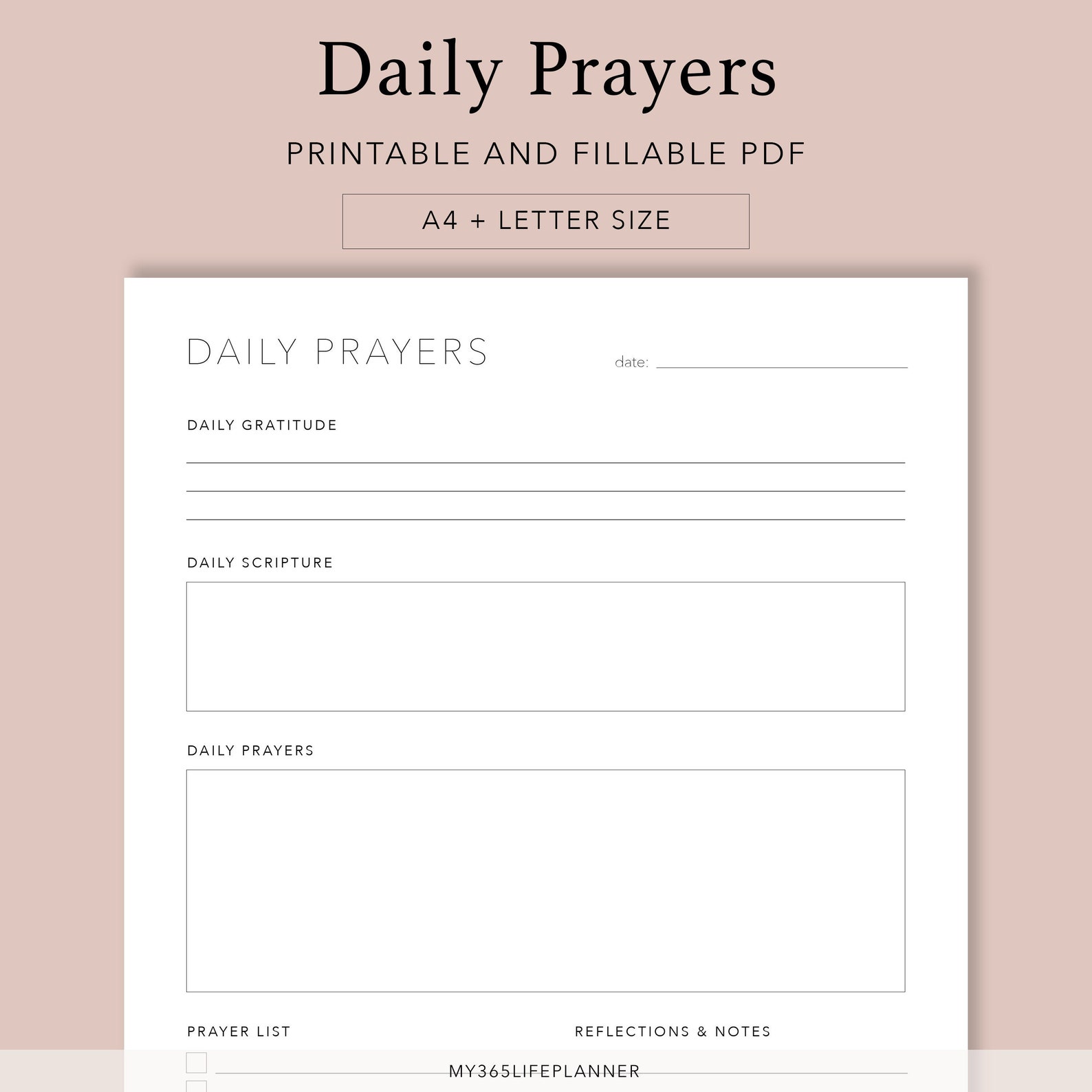 Daily Prayers Printable and Fillable PDF, Prayer Journal, Devotional ...