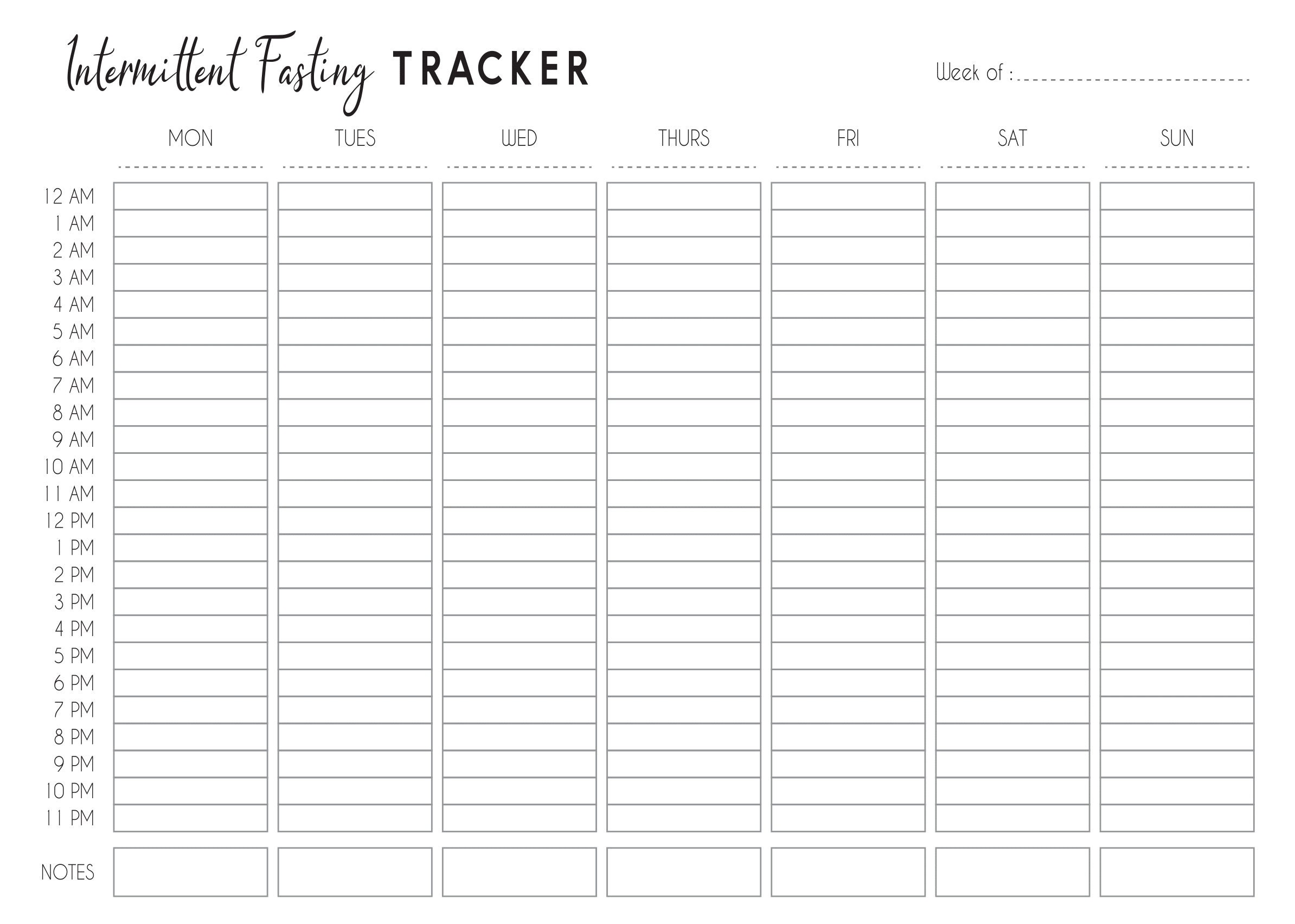 Intermittent Fasting Tracker Intermittent Fasting Chart - Etsy