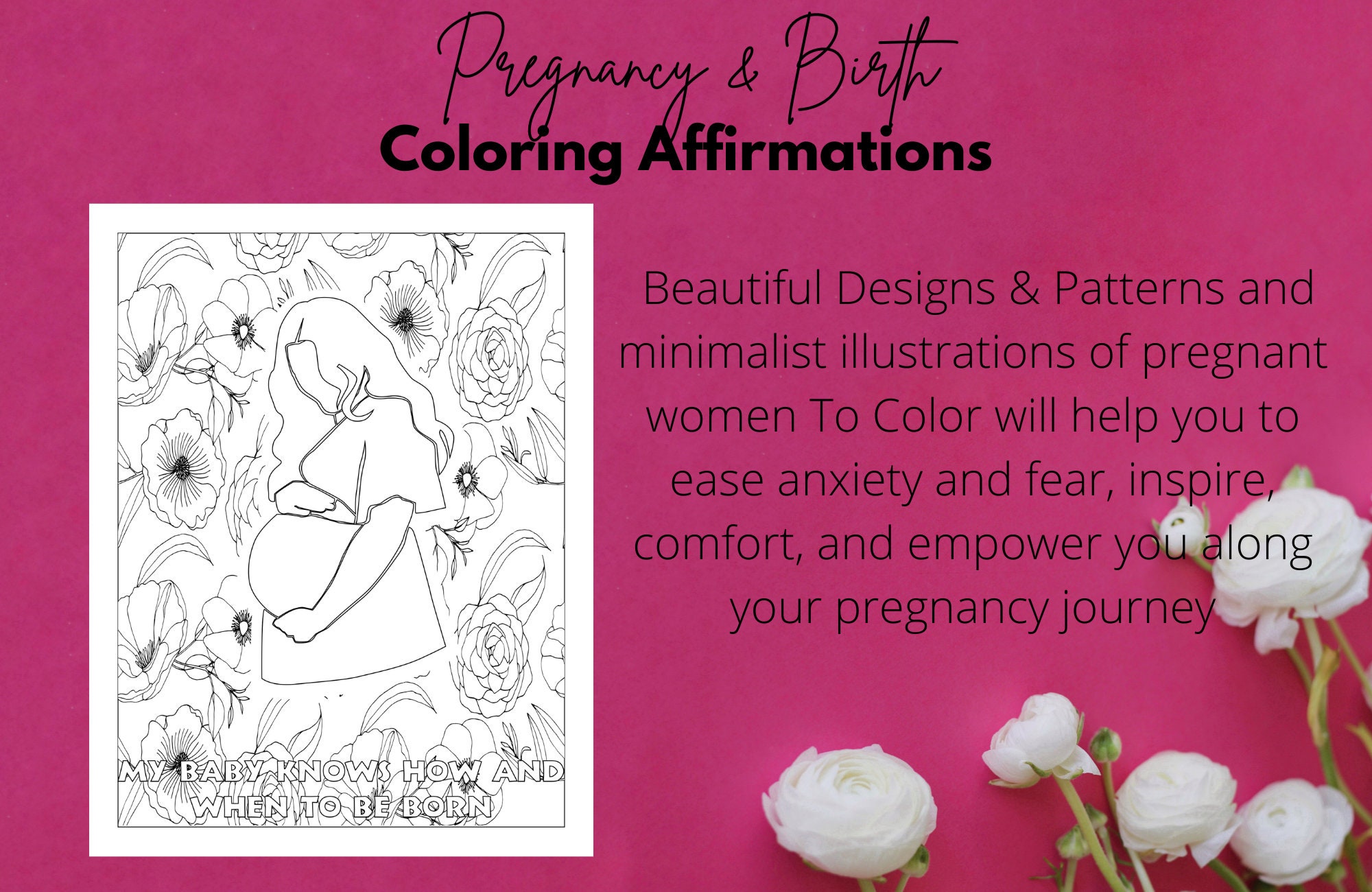 Pregnancy & Birth Affirmations Coloring Pages Hypnobirthing - Etsy