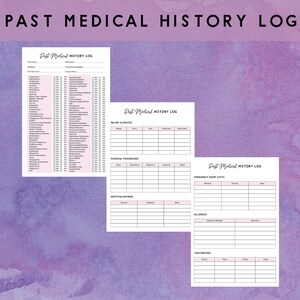 Medical History Form, Printable Medical History Checklist, Personal ...