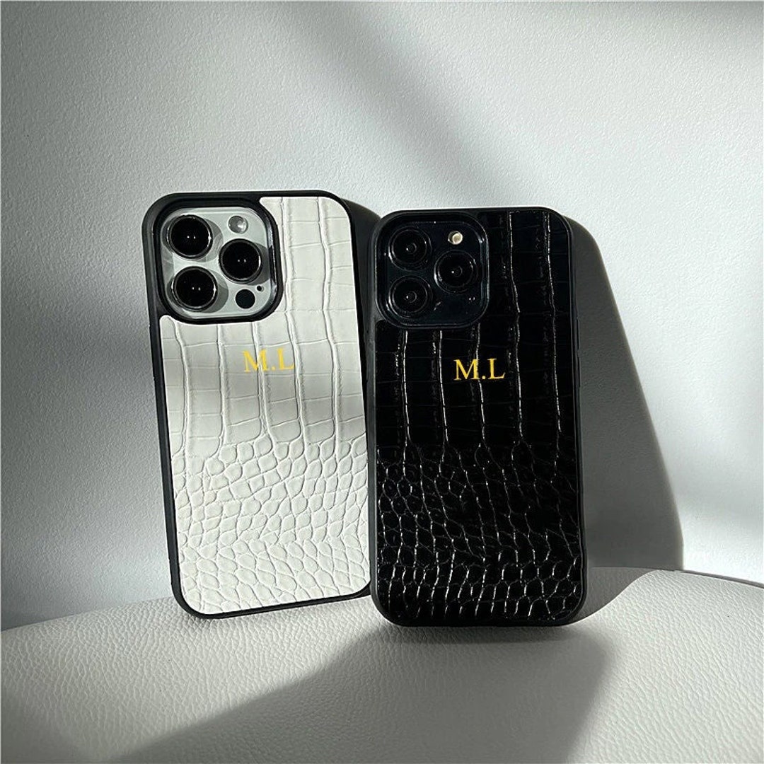 Personalised Monogram Crocodile Leather Texture iPhone Case, Croco ...