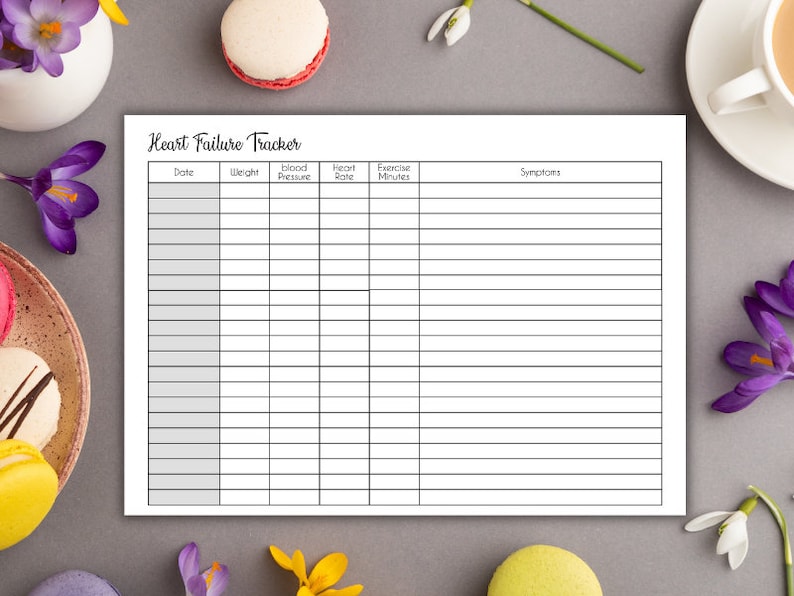 Heart Failure Daily Log Tracker Printable Heart Failure Log - Etsy
