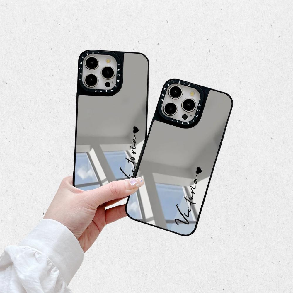 Custom Name iPhone Mirror Case – Personalized Cover for iPhone 17 16 15 ...