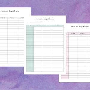 Fluids Intake and Output Record an Intake and Output Tracker, Health ...
