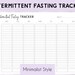 Intermittent Fasting Tracker, Intermittent Fasting Chart, Weekly ...