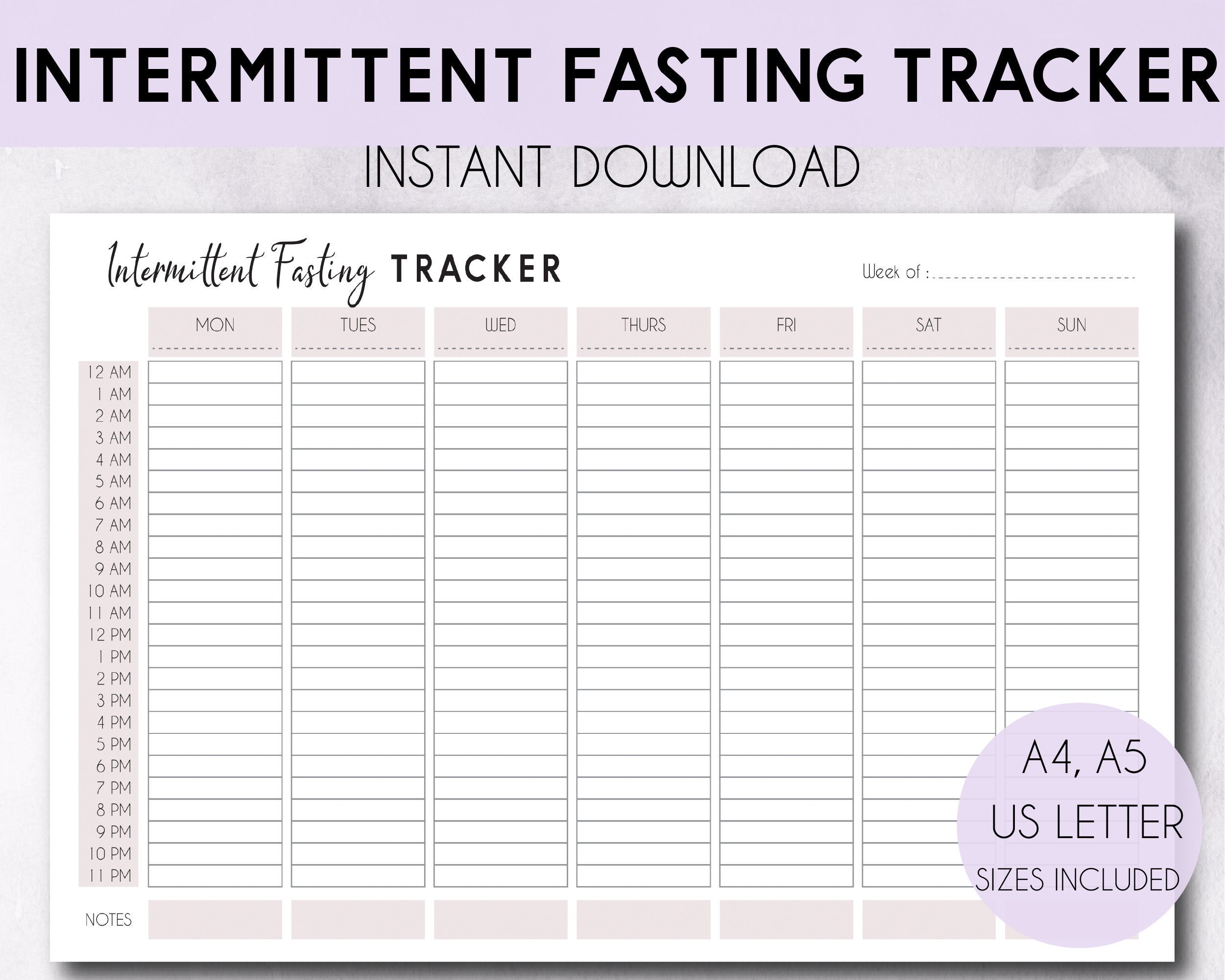 Intermittent Fasting Tracker Intermittent Fasting Chart - Etsy
