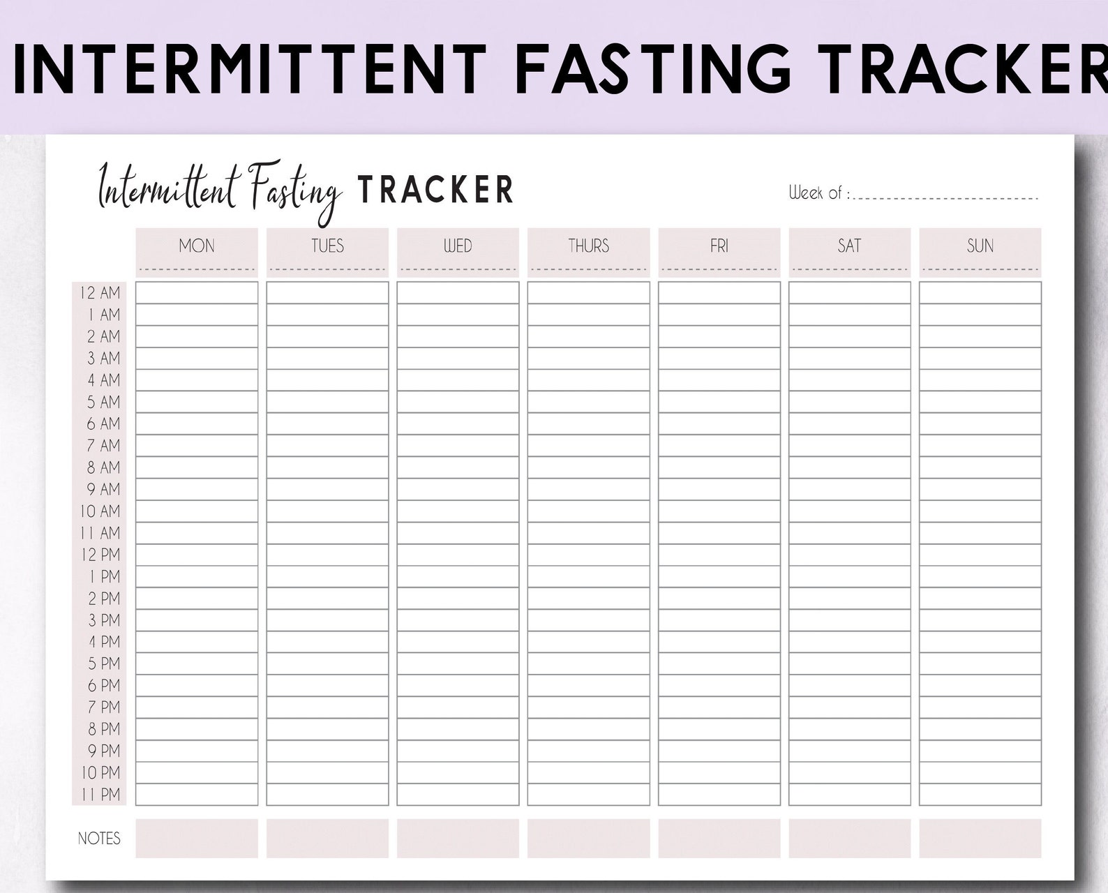 Intermittent Fasting Tracker Intermittent Fasting Chart - Etsy