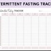 Intermittent Fasting Tracker, Intermittent Fasting Chart, Weekly ...