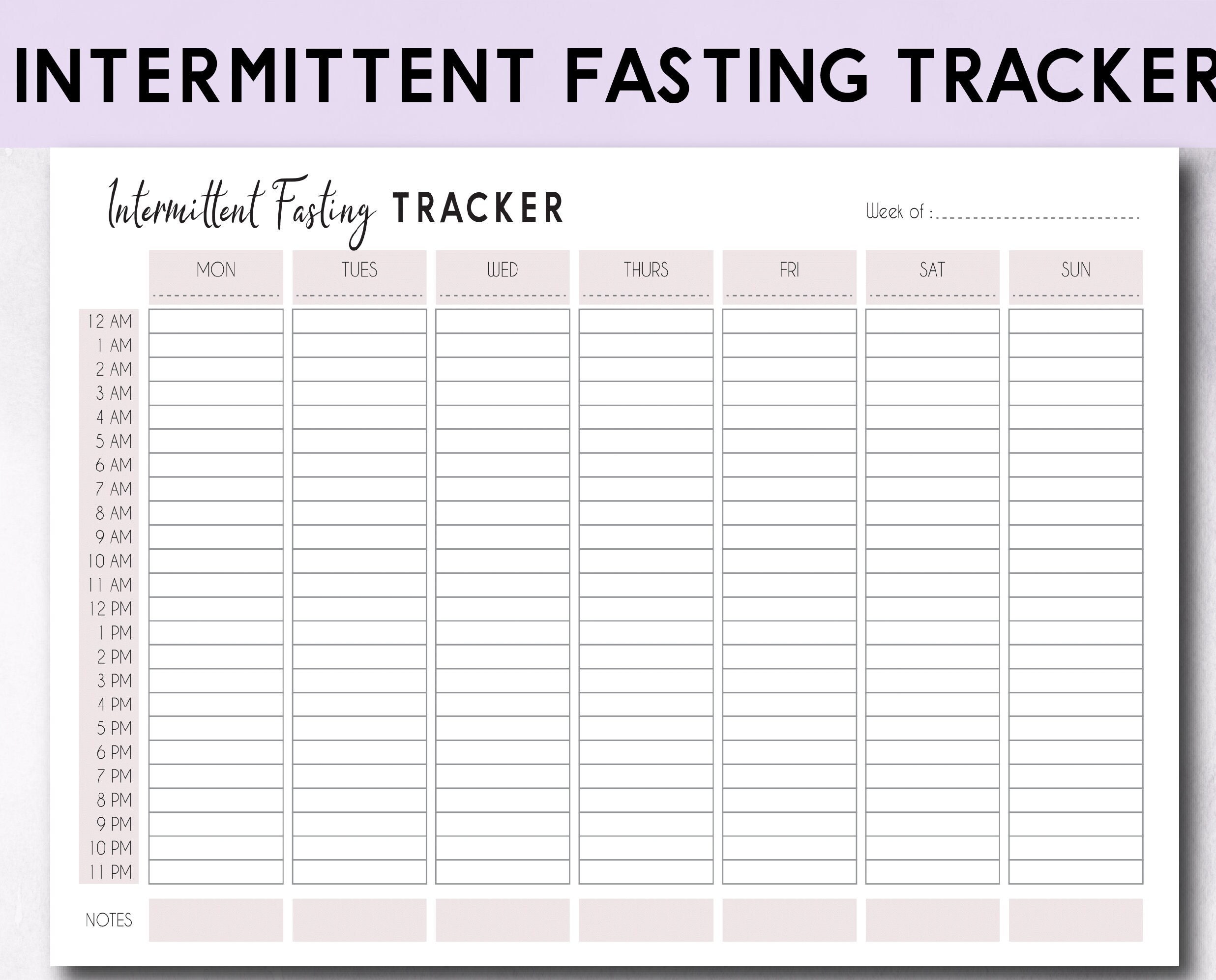 Intermittent Fasting Tracker Intermittent Fasting Chart - Etsy