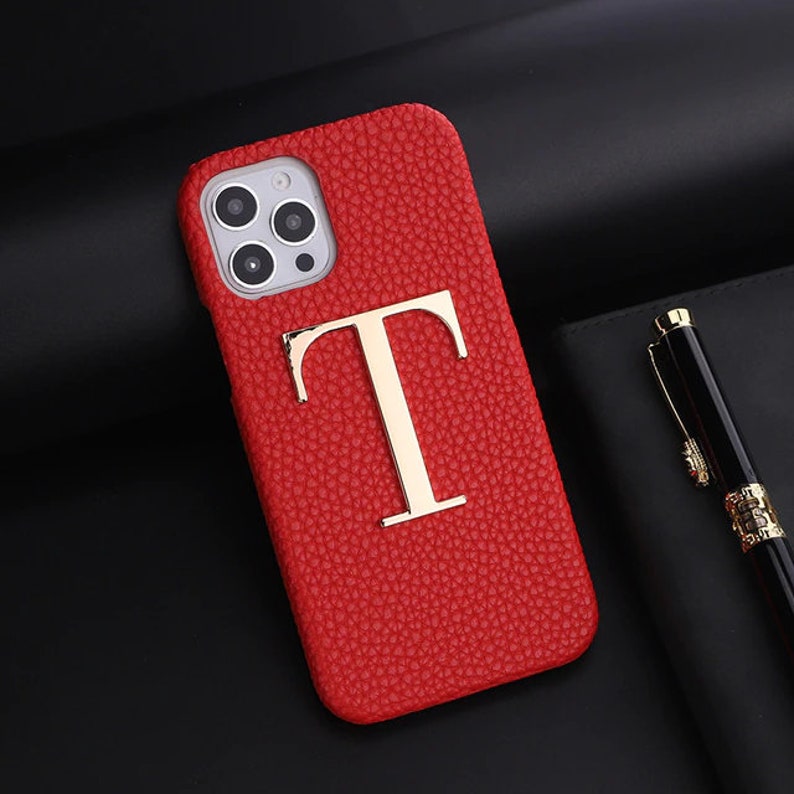 Personalised Pebble Leather Texture Iphone Case Custom 3D - Etsy