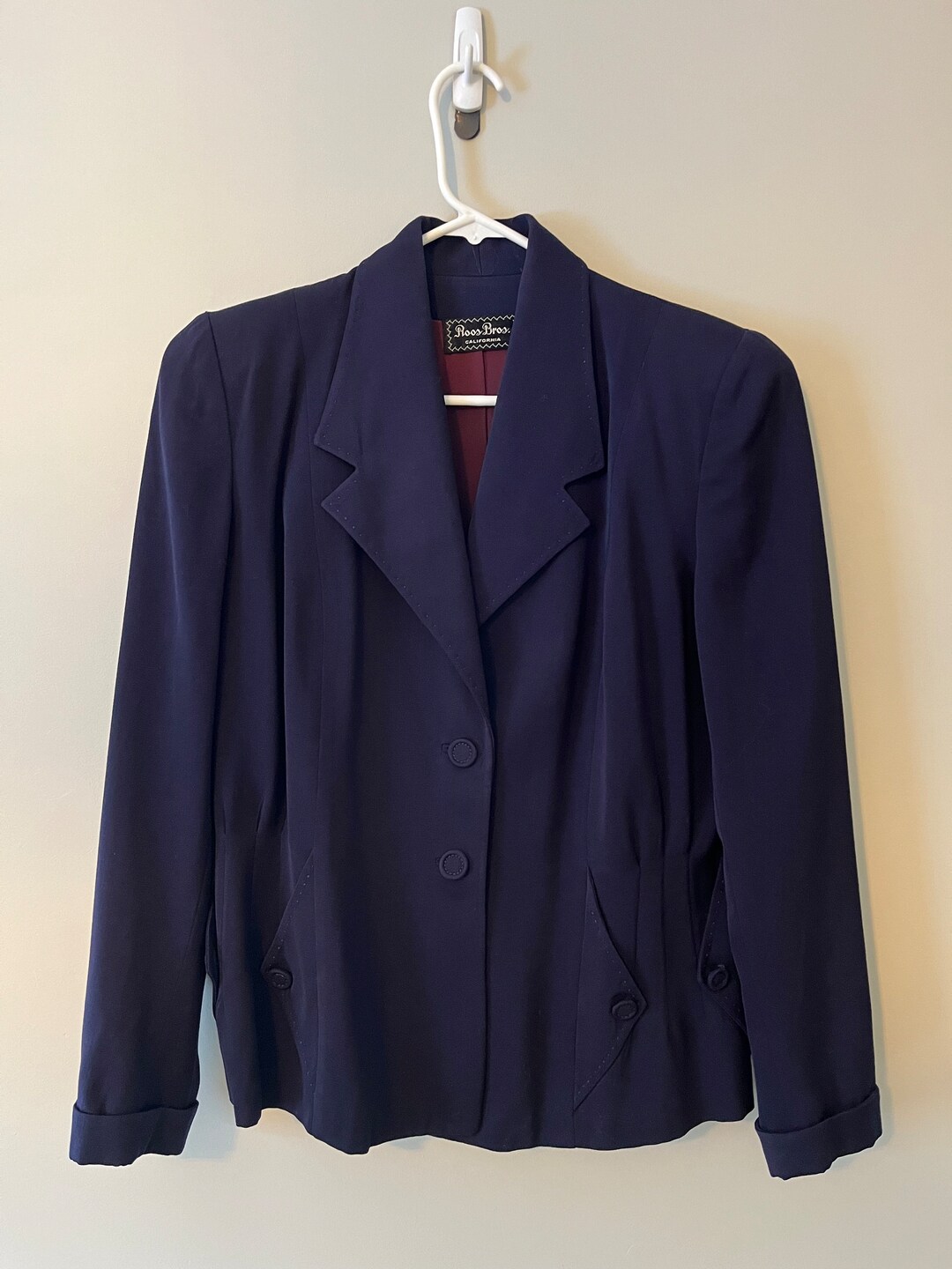 Vintage 1940s Blue Suit-women's Navy Wool Jacket and Skirt Roos Bros ...