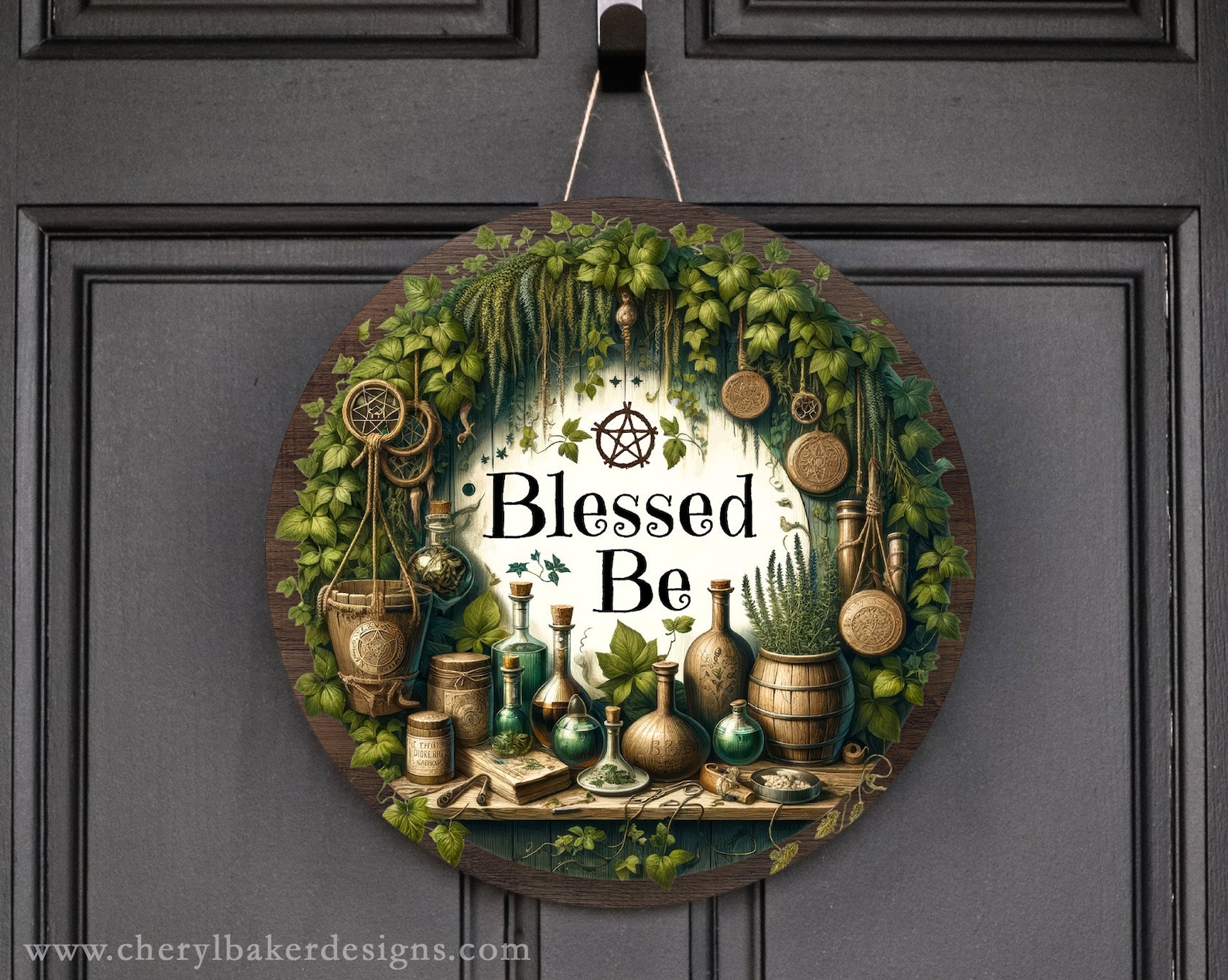 Wiccan Door Sign, Blessed Be Sign, Witchy Door Hanger, Pagan Door Decor ...