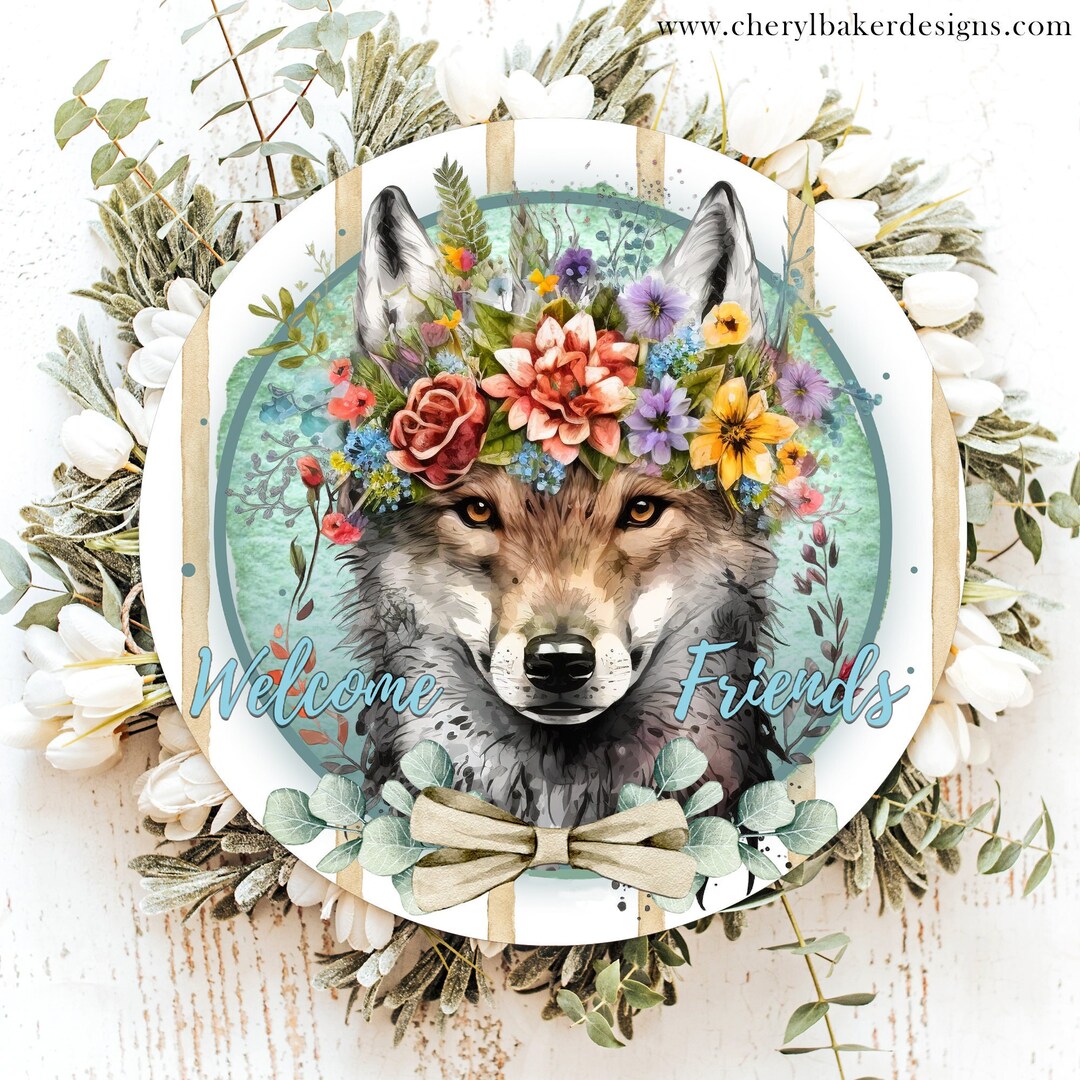 Wolf Sign, Wolf Wall Art, Welcome Door Sign, of Forest and Fae, Rustic ...