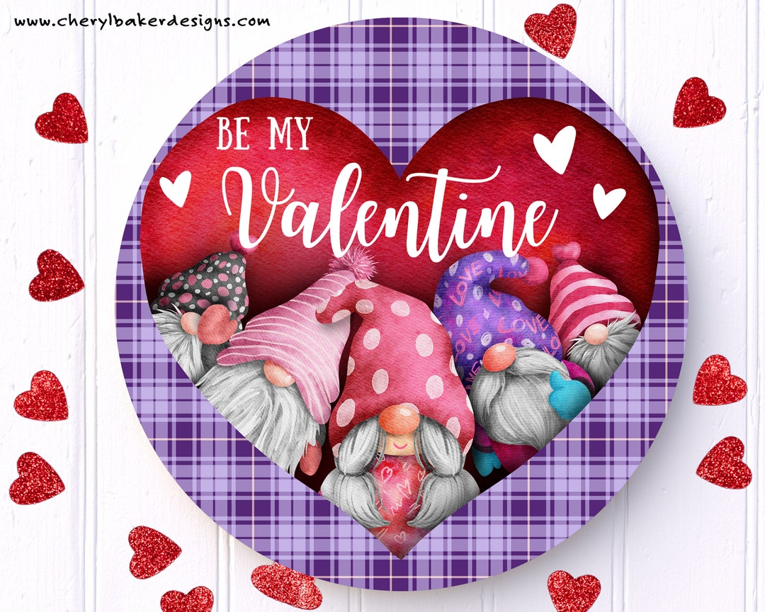 Valentine Gnome Door Hanger, Gnomes Welcome Signs, Valentines Day Decor ...