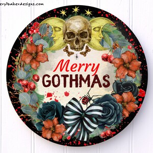 Merry Gothmas Decor, Goth Xmas Decor, Goth Christmas Wreath Sign ...
